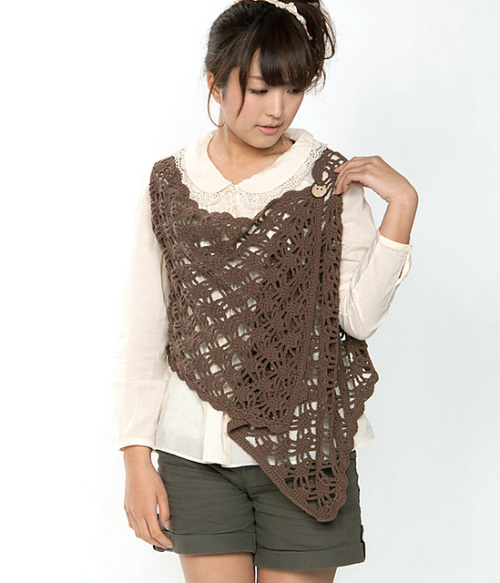 Ravelry: 211-8h Patterned Gilet pattern by Pierrot (Gosyo Co., Ltd)