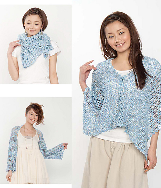 Ravelry: 3-way Convertible Shawl pattern by Pierrot (Gosyo Co., Ltd)