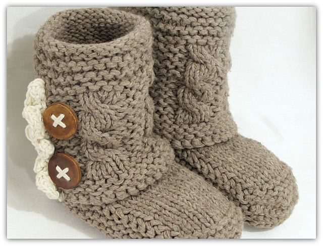 Ravelry: Woman's Boot Slipper pattern by Green Sheep Yarns