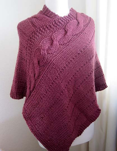 Ravelry: P469 Ladies Cabled Poncho pattern by Plymouth Yarn Design Studio