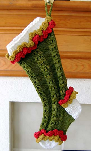 Ravelry: Ruffled Lace Christmas Stocking pattern by Kathy North