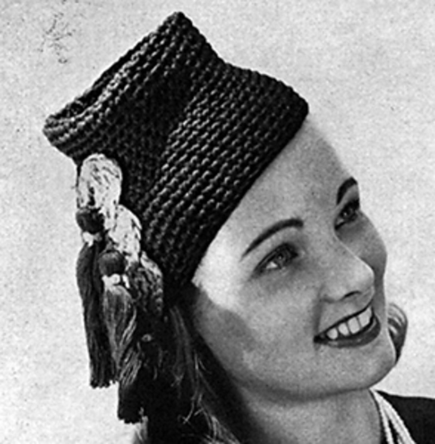 Ravelry: High Hat with Tassels #PC-1342 pattern by The Spool Cotton Company