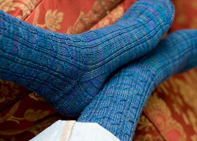 Ravelry: Right-Twist Cable Rib Socks pattern by Ann Budd