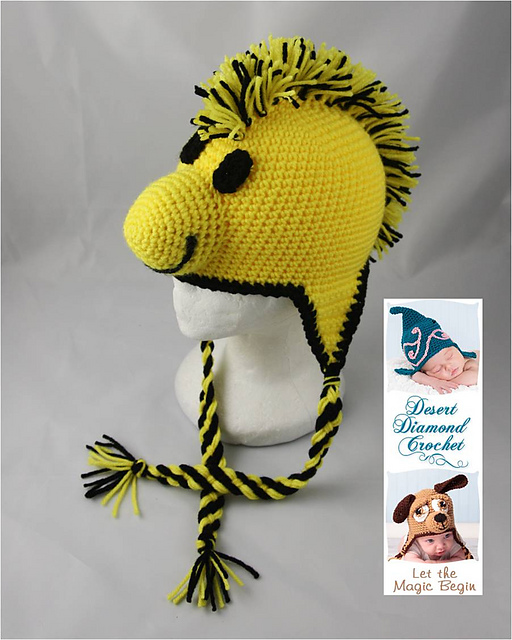 Ravelry: 046 - Yellow Bird Hat pattern by Desert Diamond Crochet
