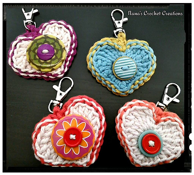 Ravelry: Mini Heart Key Chain Fobs pattern by D Maunz