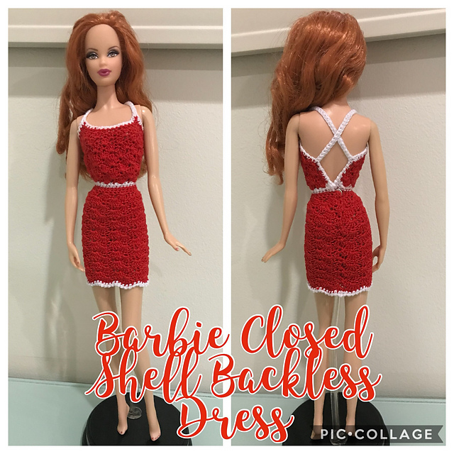 Ravelry: Barbie Closed Shell Backless Dress pattern by Dez Alyxander