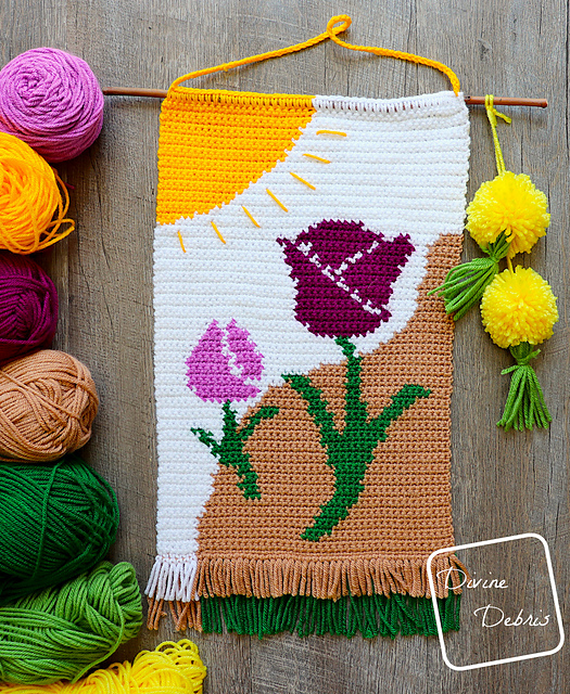 Ravelry: Cute Tulips Wall Hanging pattern by Divine Debris
