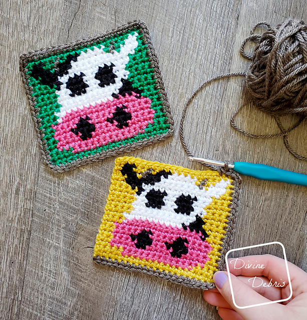Ravelry: Cute Cow Coaster pattern by Divine Debris