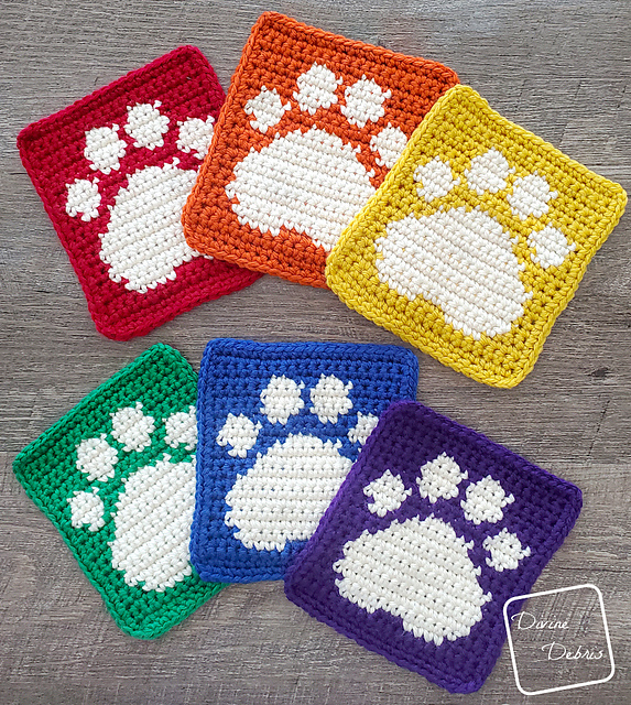 Ravelry: Cute Paw Print Square pattern by Divine Debris
