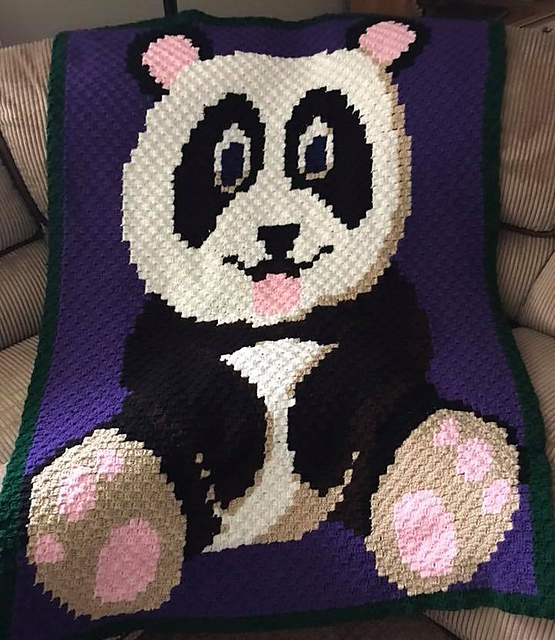 Ravelry: C2C BABY PANDA BABY BLANKET pattern by Deanne's Designs
