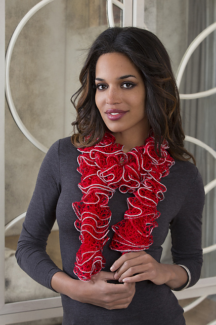 Ravelry: Radiant Ruffle Scarf pattern by Red Heart Design Team