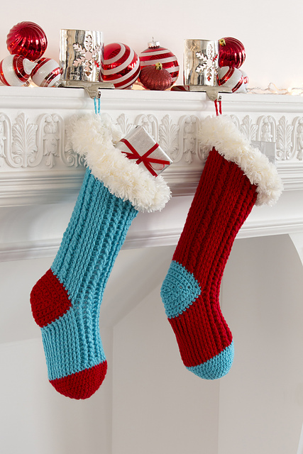 Ravelry: Fur Top Holiday Stockings pattern by Jessie Rayot