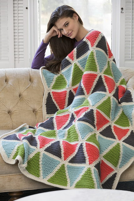 Ravelry: Colorful Triangle Throw pattern by Marianne Forrestal