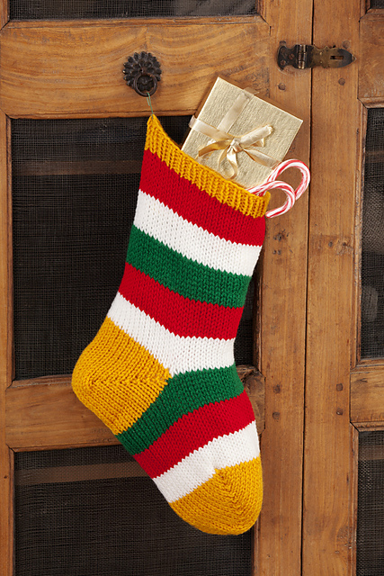 Ravelry: Striped Holiday Stocking pattern by Lorna Miser