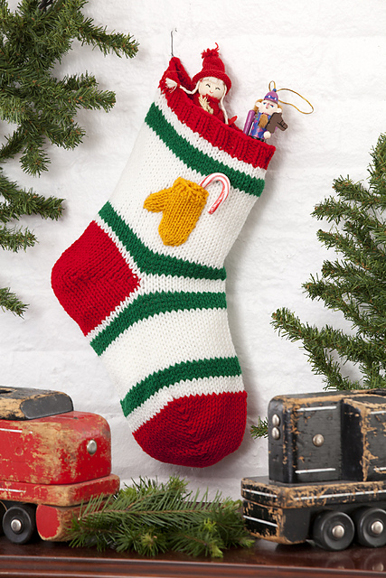 Ravelry: Holiday Stocking with Mitten Pocket pattern by Lorna Miser