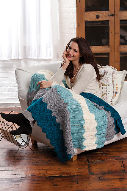 Ravelry: Chevron Knit Throw pattern by Red Heart Design Team
