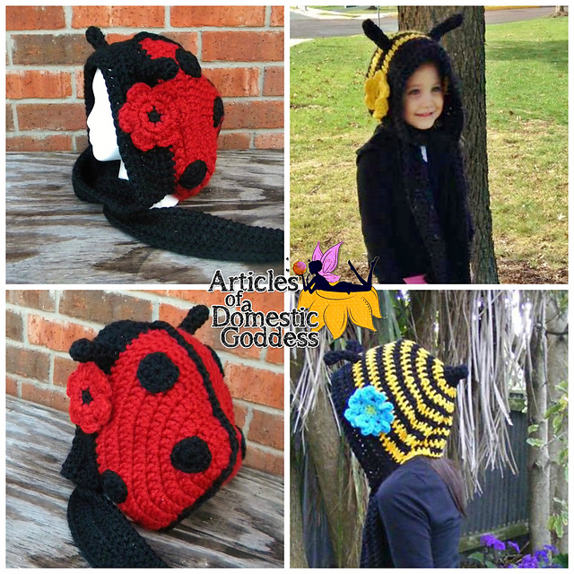 Ravelry: Jitterbug Ladybug and Bumblebee Scoodies pattern by Donna Knox