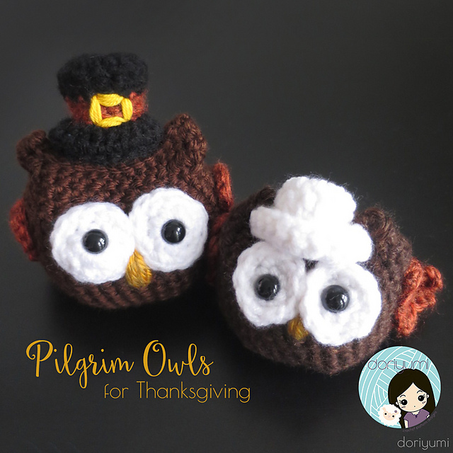 Ravelry: Pilgrim Owls for Thanksgiving pattern by Doris Yu