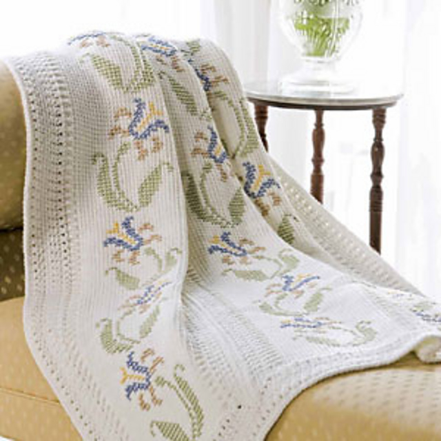Ravelry: Elegant Floral Afghan pattern by Glenda Winkleman