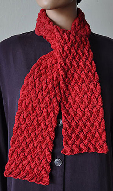 Ravelry: Woven Cable Scarf (worsted) pattern by Susan Druding