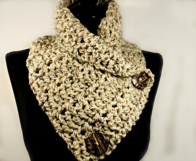 Ravelry: Crocheted Cowl with Buttons pattern by Donna Villamaino
