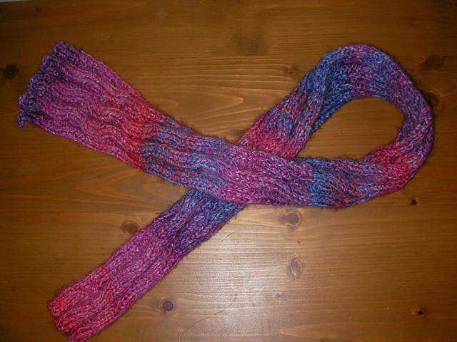 Ravelry: Illusions mock cable scarf pattern by Debbie Tomkies