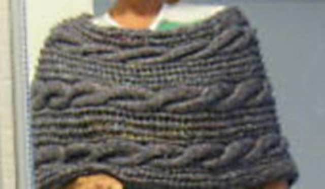 Ravelry: Cable and Lace Poncho or Wrap pattern by Sarah Dunster
