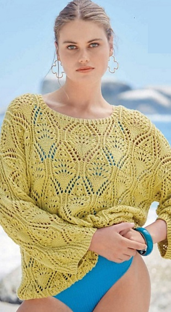 Ravelry: #2 Lochmuster-Pulli in Gelb pattern by Sabrina Special Design Team