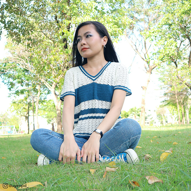 Ravelry: Nami inspired V neck top pattern by Duyen Pham