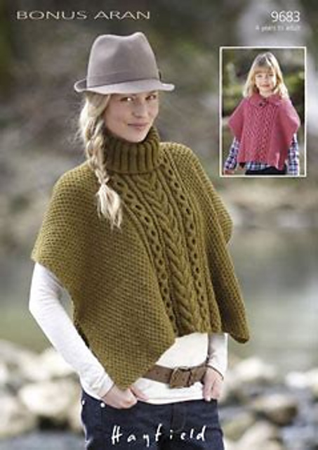 Ravelry: Cable Detail Poncho pattern by Hayfield