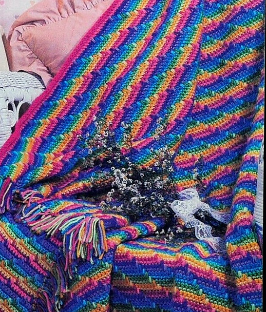 Ravelry: Child's Reversible Rainbow Afghan pattern by Sylvia Landman