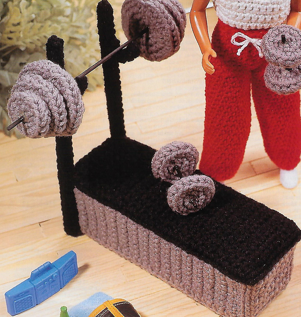 Ravelry: Pumping Iron: Barbells and Bench pattern by Cynthia (Cindy) Harris