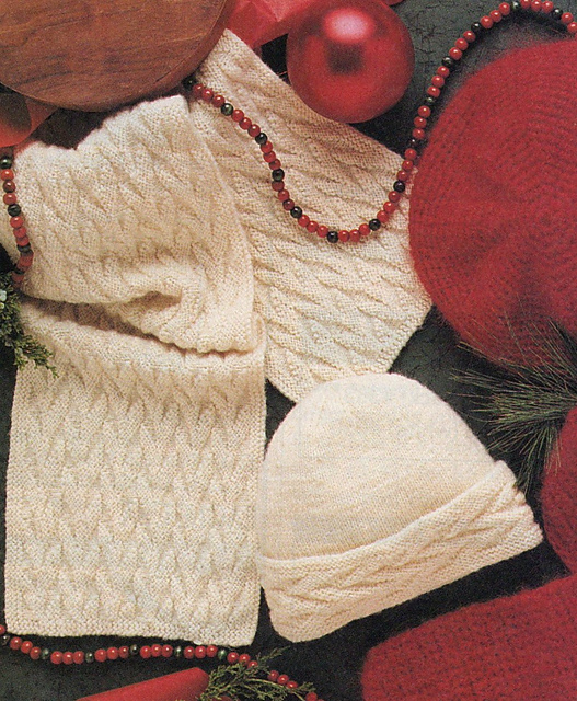 Ravelry: Knitted Scarf and Hat pattern by Cindy Guggemos