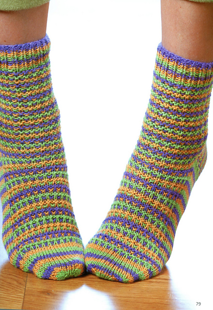 Ravelry: Garter Slip Stitch Socks pattern by Edie Eckman