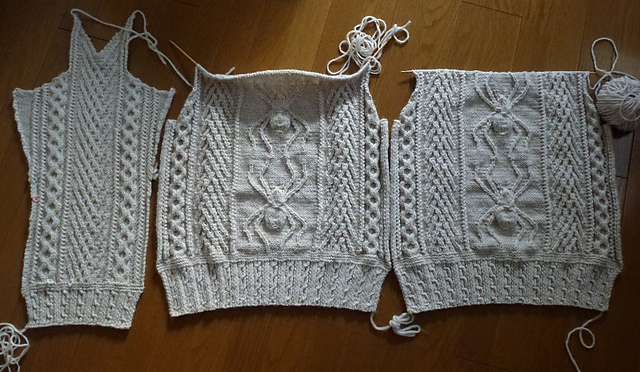 Ravelry: eico's Aran Sweater with spider