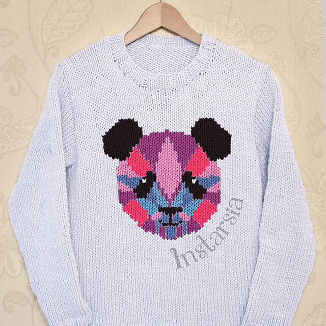 Ravelry: Instarsia Geometric Panda pattern by Emma Heywood