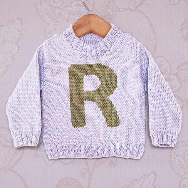 Ravelry: Instarsia Letter R Sweater pattern by Emma Heywood