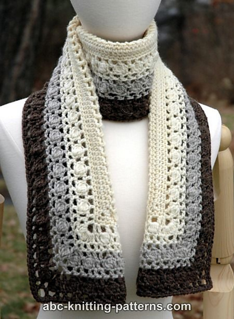 Ravelry: Snowy Evening Bobble Scarf pattern by Elaine Phillips
