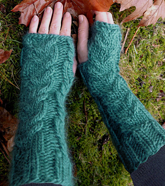 Ravelry: Reverse Cable Fingerless Mitts pattern by Maggie Tietjen