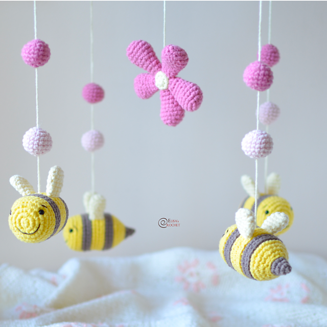 Ravelry: Bees Nursery Mobile pattern by Elisa Sartori