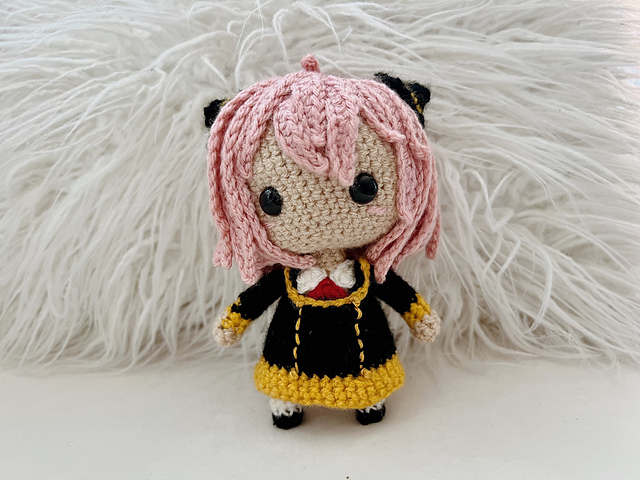 Ravelry: Spy x Family Anya Doll Amigurumi pattern by elixien crafts