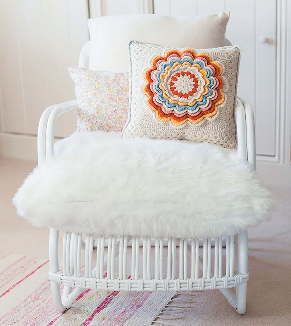 Ravelry: Fabulous Rose Flower Cushion pattern by Emma Lamb