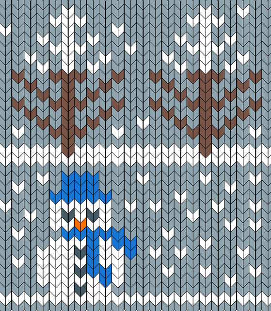 Ravelry: Trees, Snow and Snowman Chart pattern by Erssie