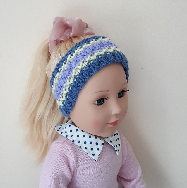 Ravelry: Moss Stripe Headband for Doll pattern by Esther Kate