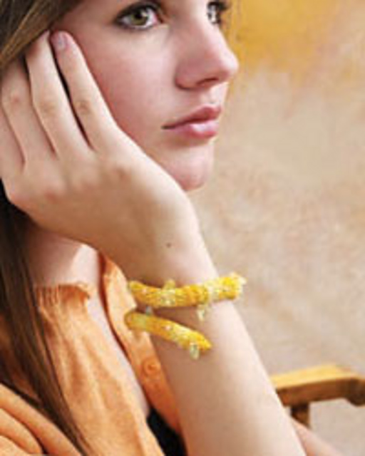 Ravelry: Yellow Leaf Bracelet pattern by Amy Clarke Moore