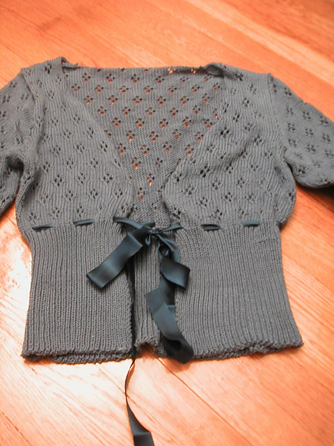 Ravelry: Lacy Ribbon-tie Cardigan for Mom pattern by Erika Knight