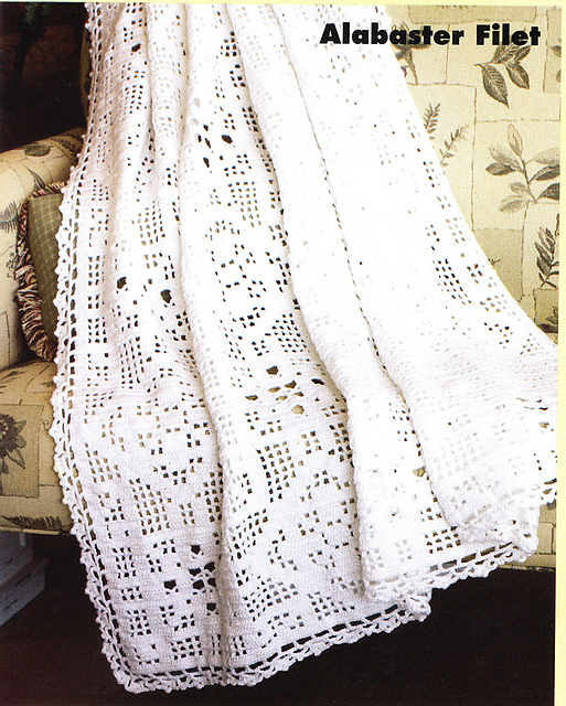 Ravelry: Alabaster Filet Afghan pattern by Ferosa Harold