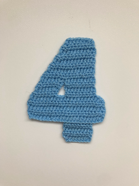 Ravelry: Large Number 4 pattern by Fiona Wilkinson