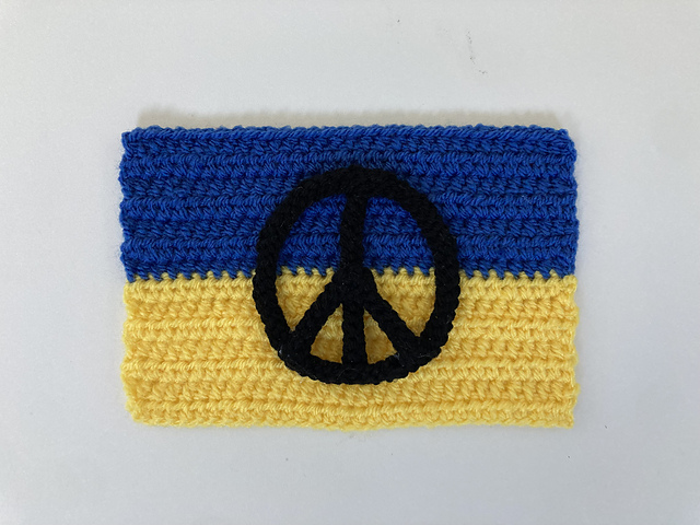 Ravelry: Ukraine Flag & Peace Sign pattern by Fiona Wilkinson