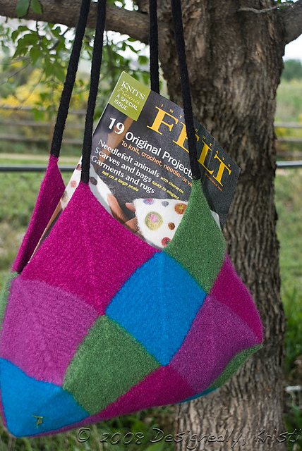 Ravelry: Mitered Diamond Bag pattern by Kristi Schueler